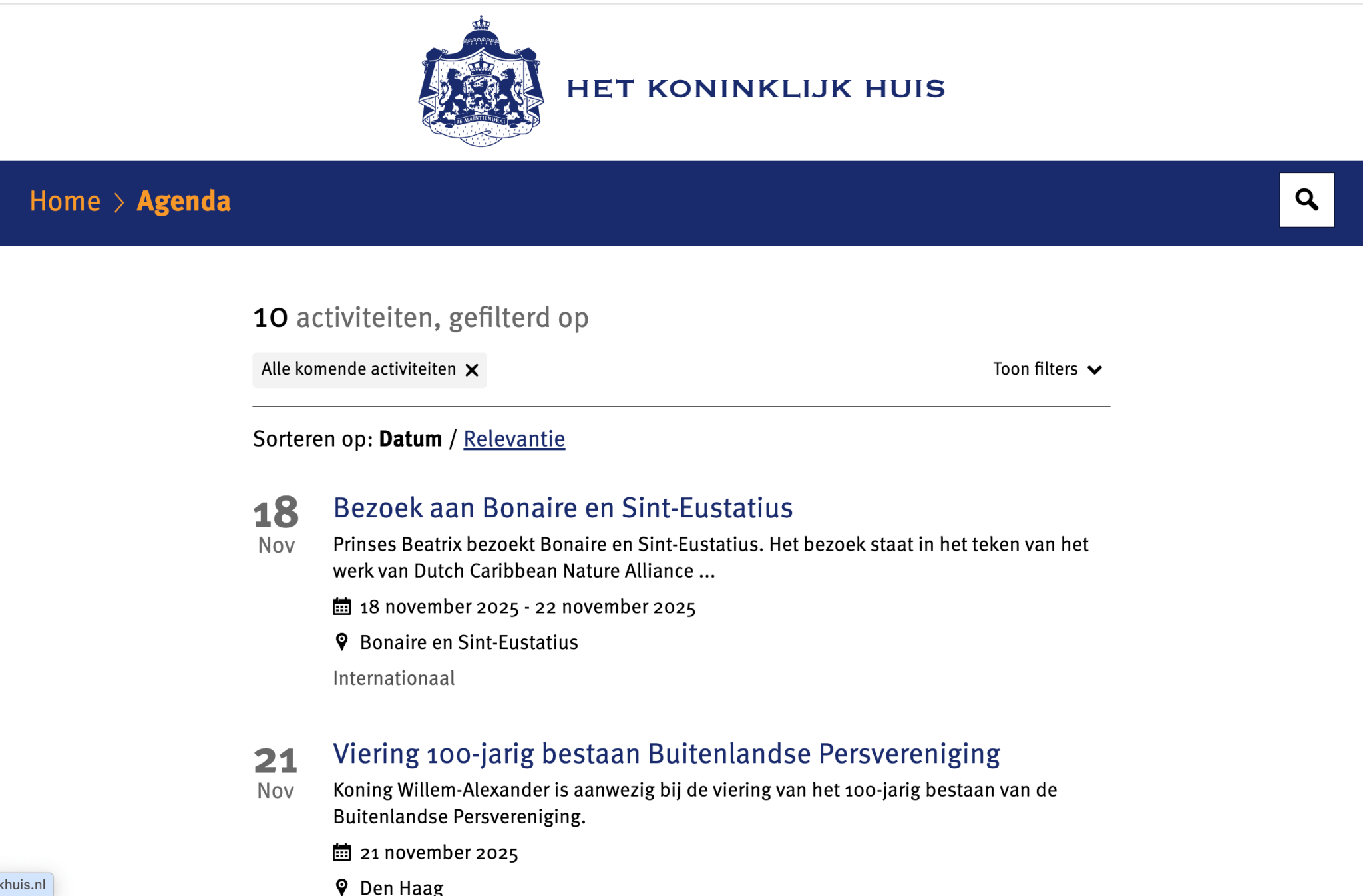 List of Official Engagements on Official Royal Website – Gert's Royals